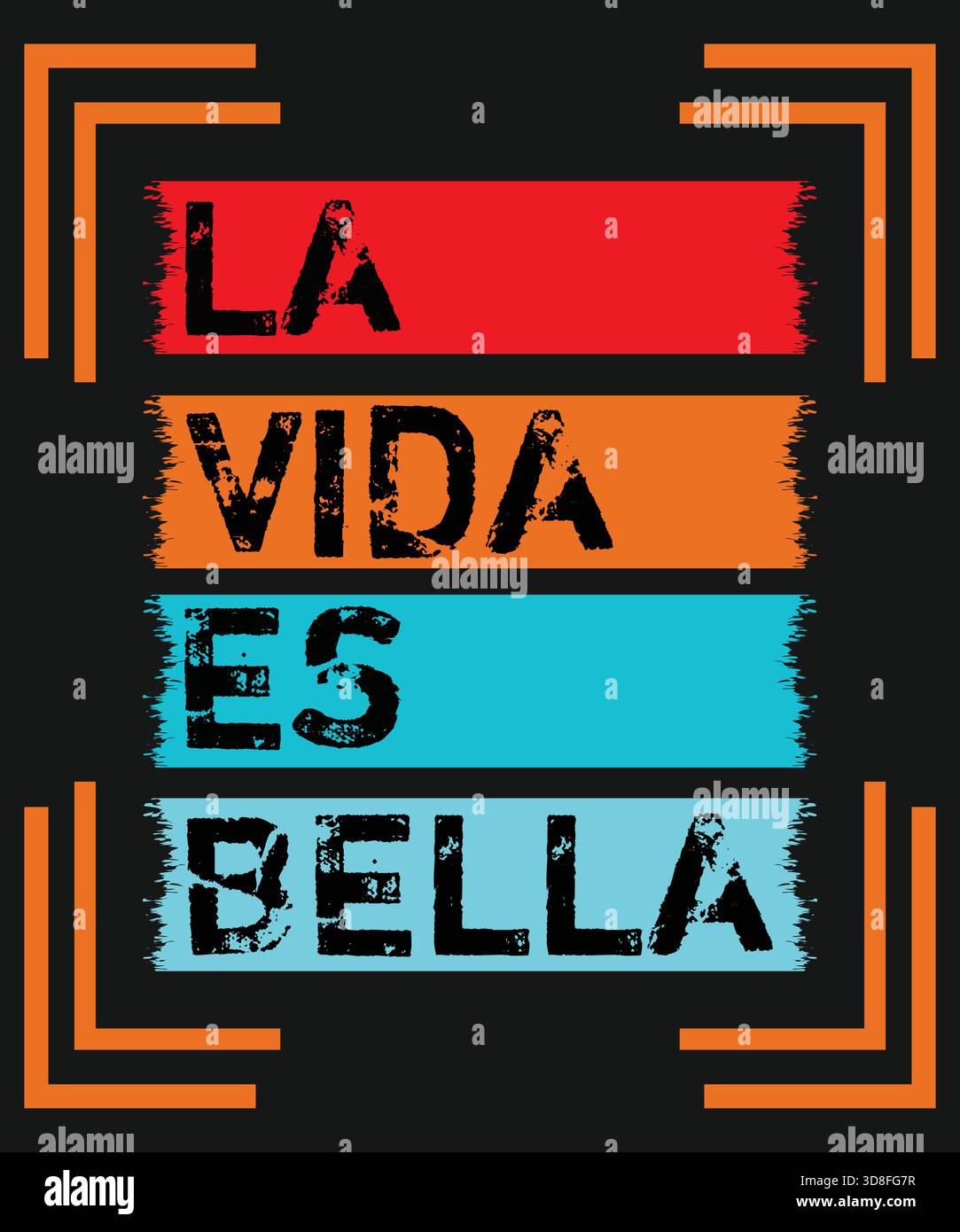 La vida es bella motivitional typography quote Phrase in Spanish Life ...