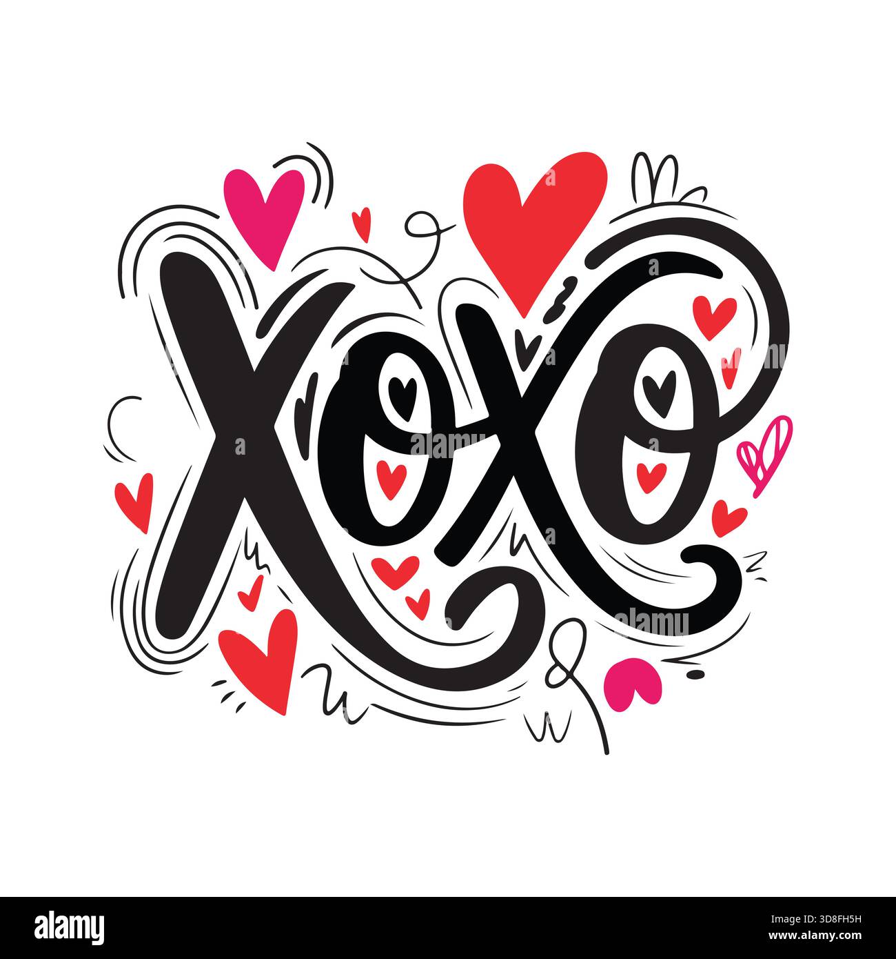 XOXO calligraphy coquette clipart Kisses and Hugs symbol lettering ...