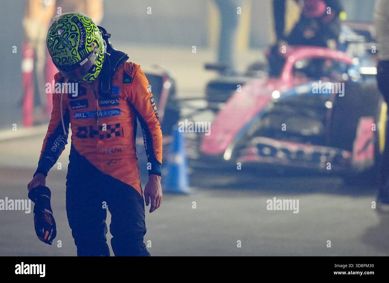 McLaren driver Lando Norris dejected after the Qatar Grand Prix at the ...