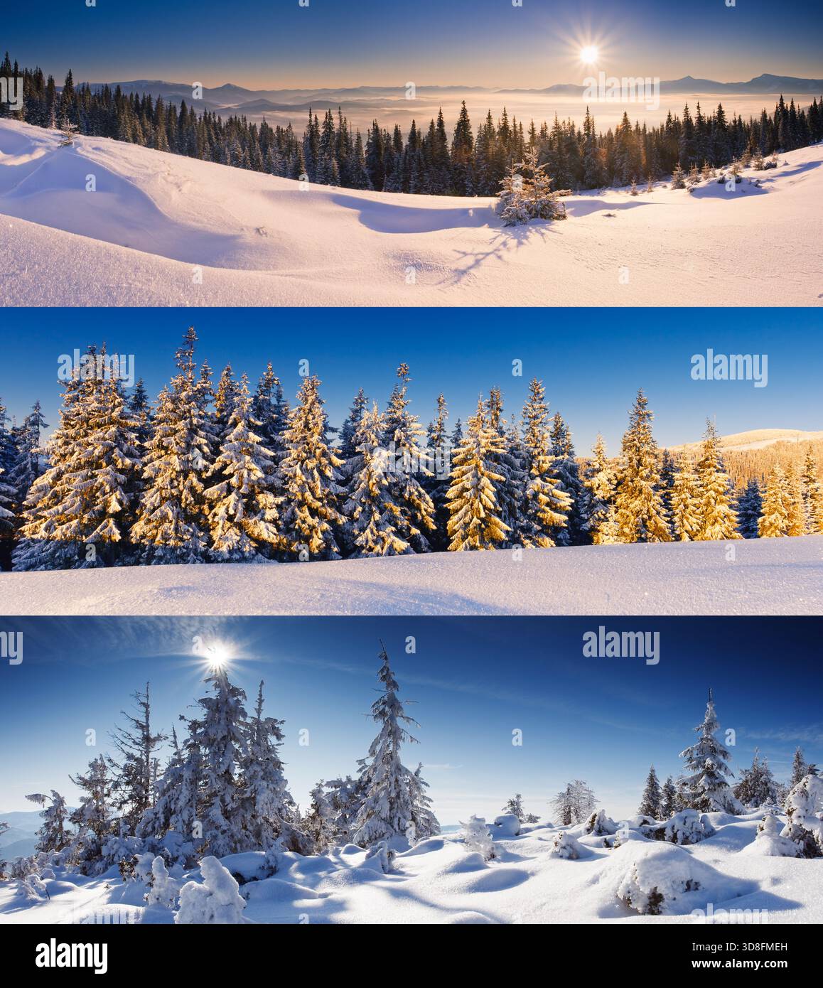 Set of 3 snow background hi-res stock photography and images - Alamy