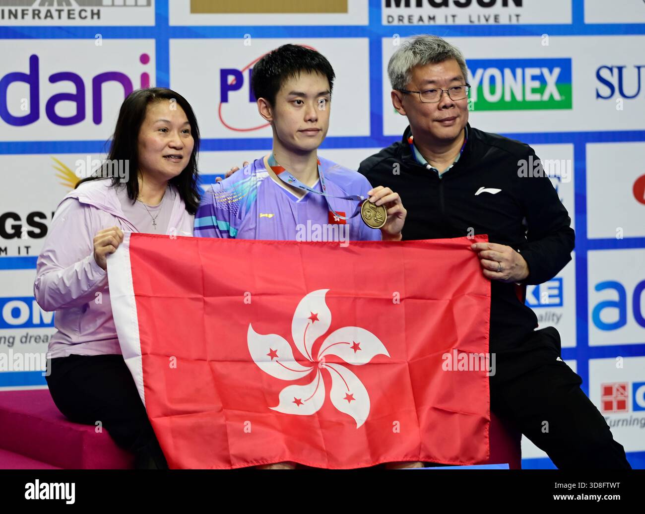 LUCKNOW, INDIA - NOVEMBER 30: Jason Gunawan (HKG) won the Men's final ...