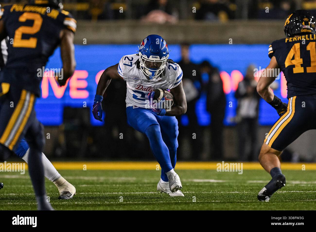 SMU running back T.J. Harden (27) runs with the ball during the second ...