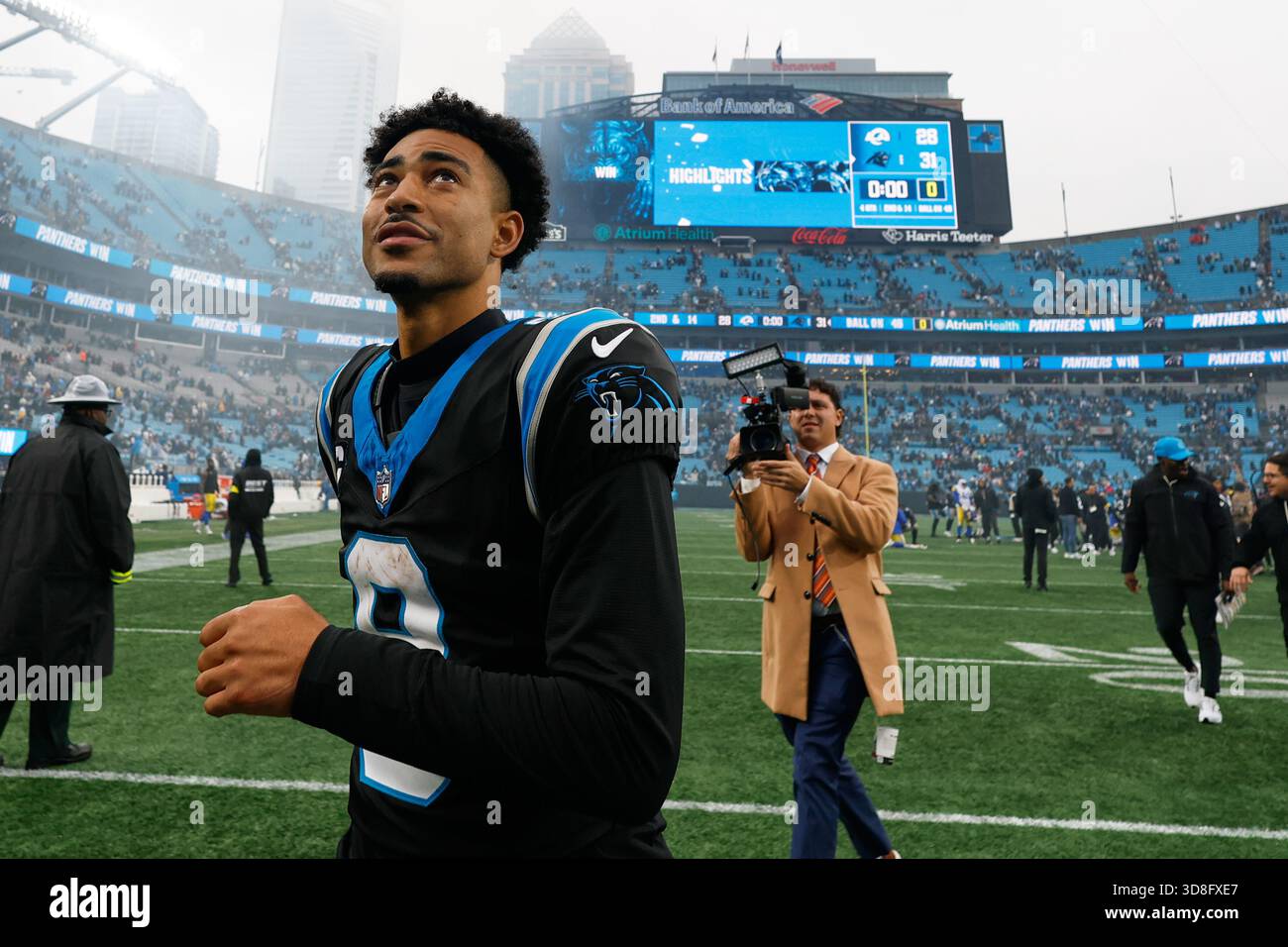 Carolina Panthers quarterback Bryce Young leaves the field after their ...