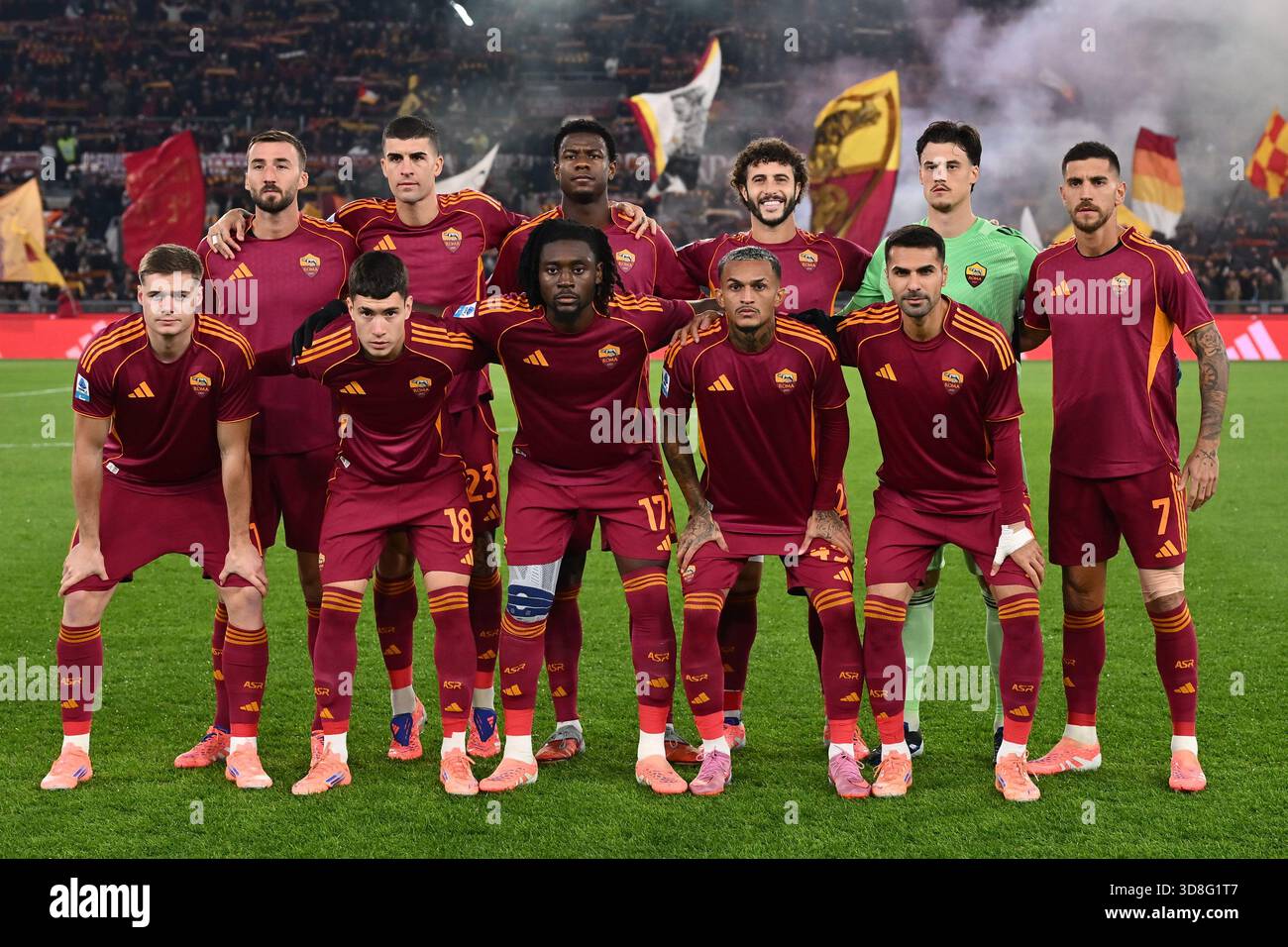 A.S. Roma players pose for a team photo during the 13th day of the ...