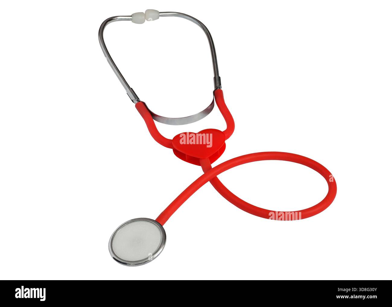 Red stethoscope isolated on white background Stock Photo - Alamy