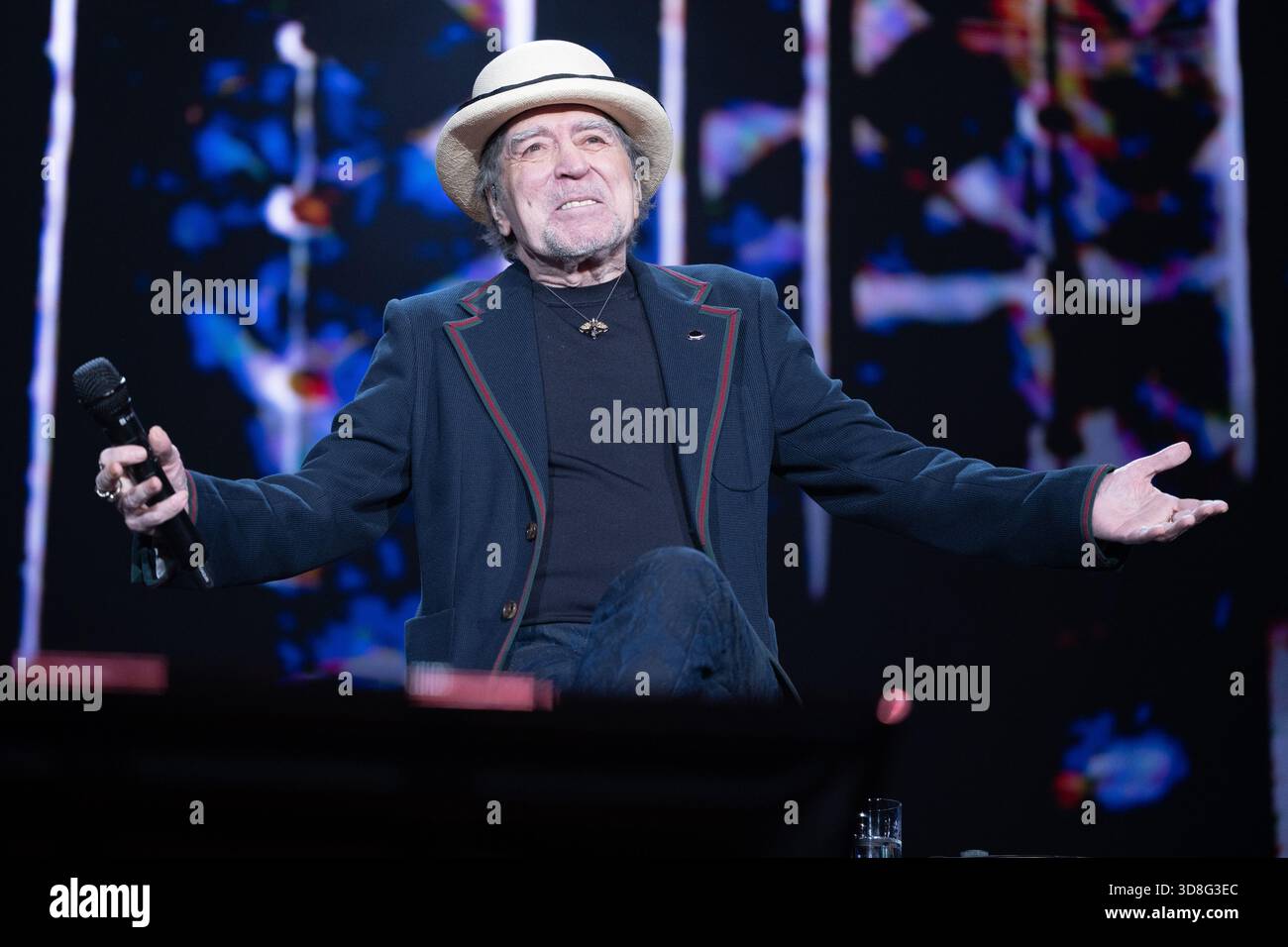 The singer Joaquin Sabina performs during a concert at the Movistar ...