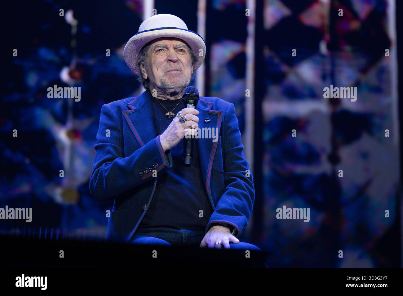 The singer Joaquin Sabina performs during a concert at the Movistar ...