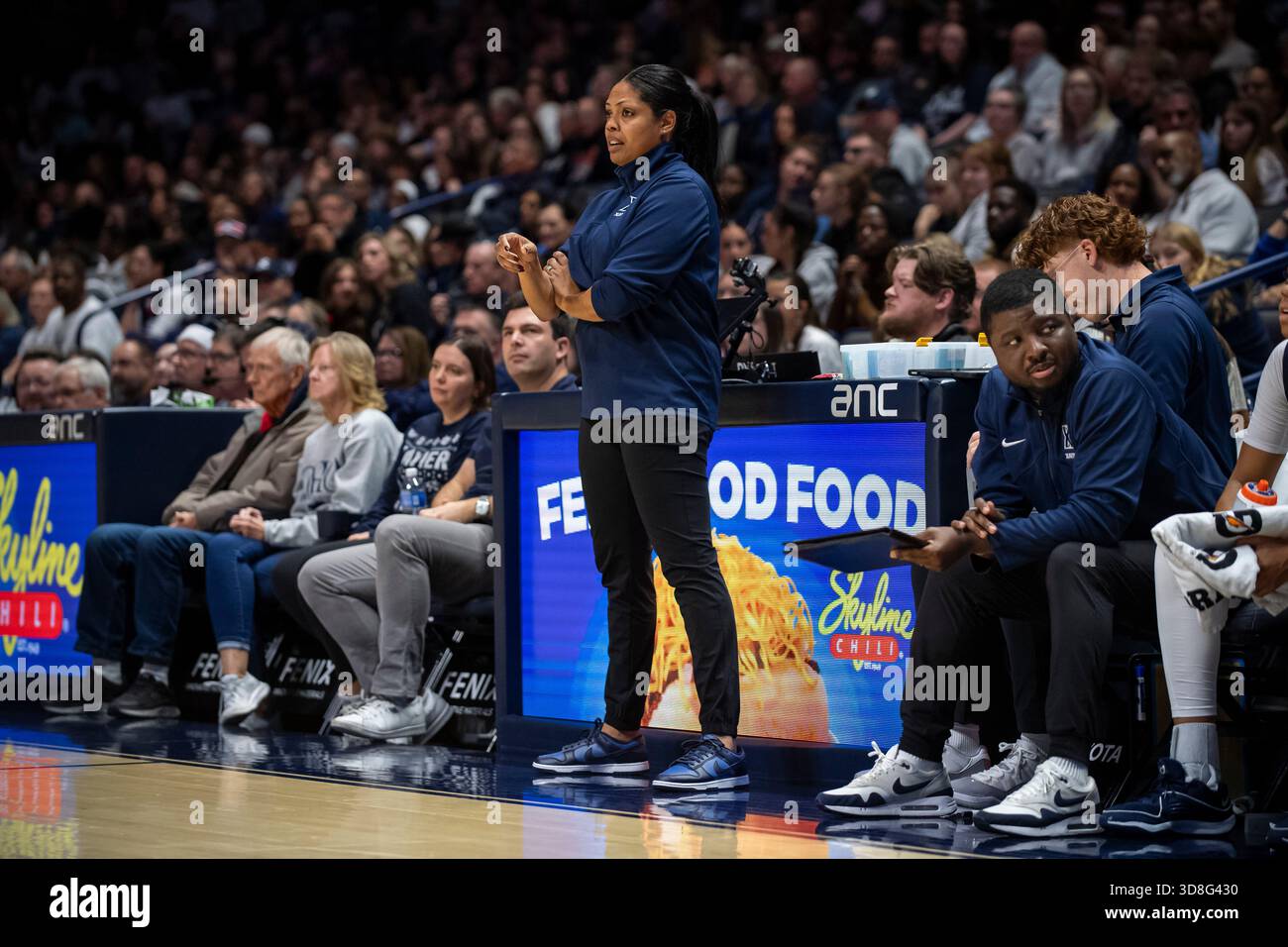 Xavier head coach Billi Chambers looks on during the second quarter of ...