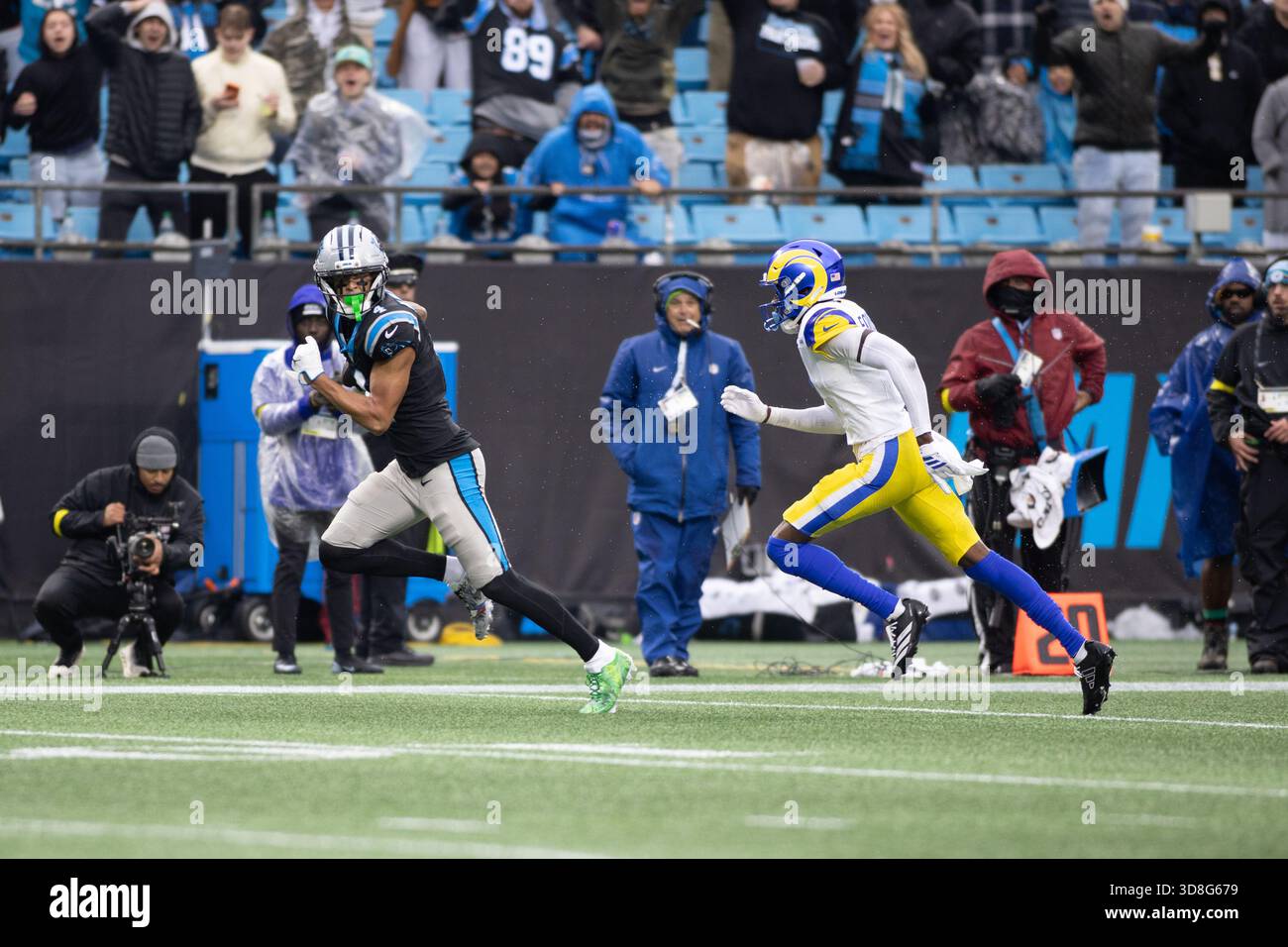 Carolina Panthers wide receiver Tetairoa McMillan (4) catches a pass ...