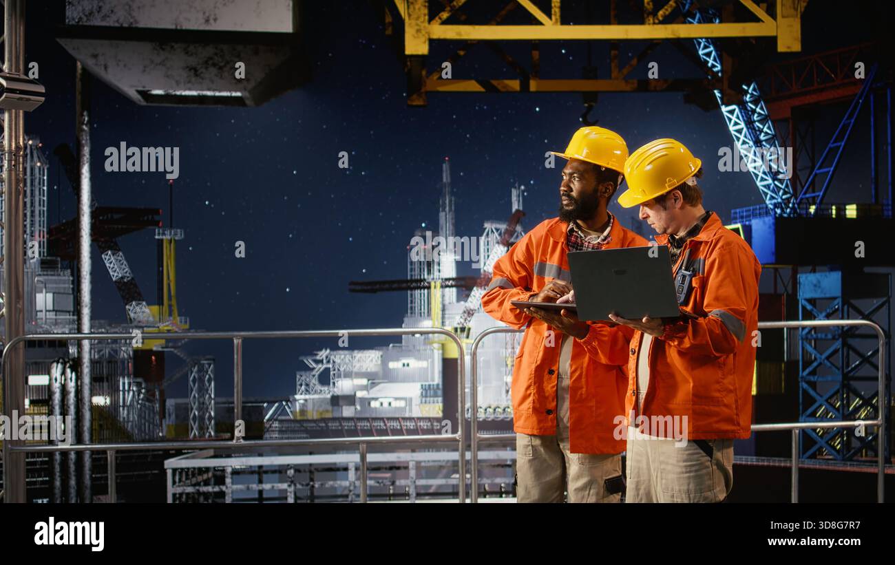 Environmental engineers on offshore hi-res stock photography and images ...