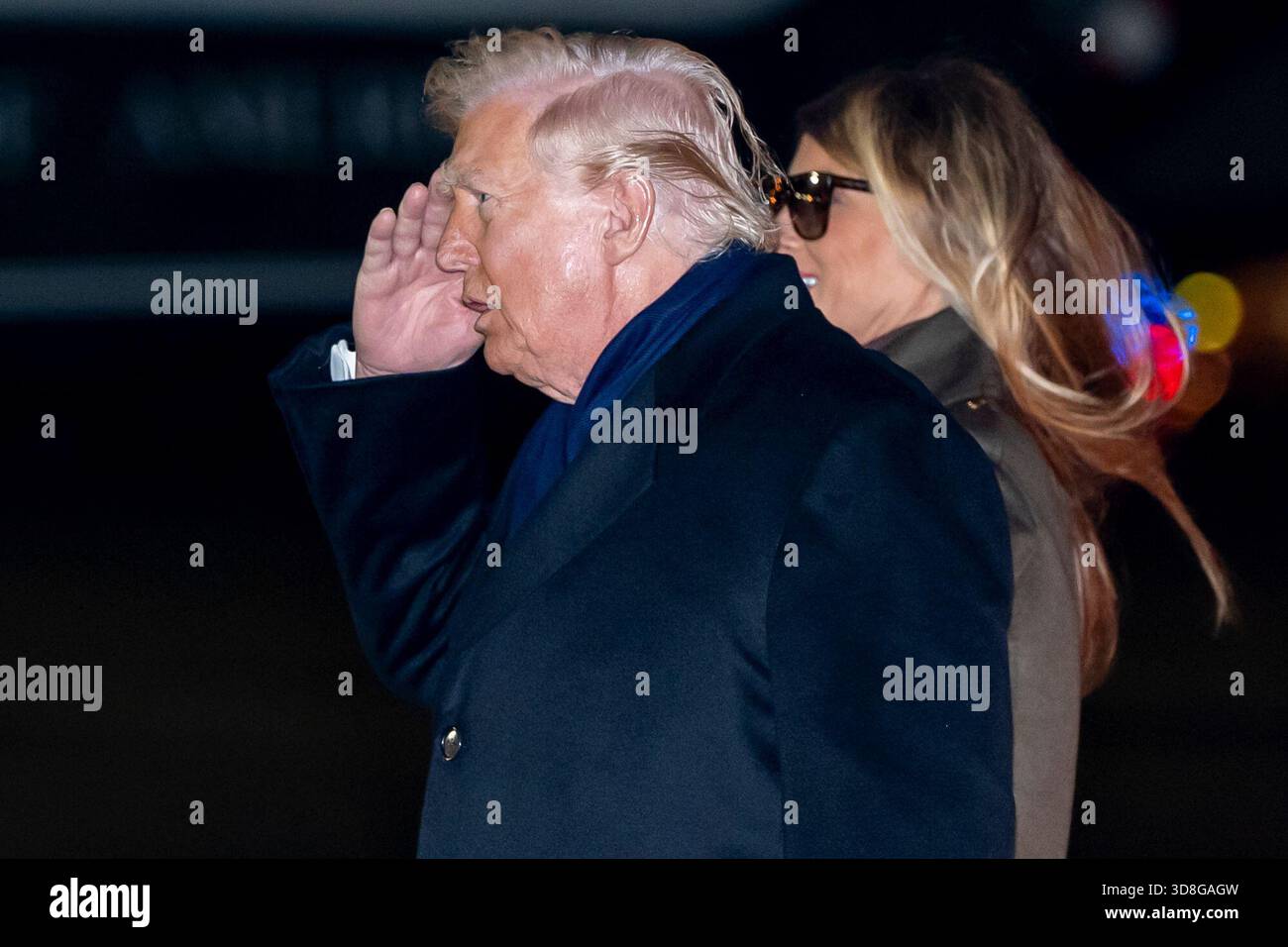 President Donald Trump and first lady Melania Trump arrive on Air Force ...