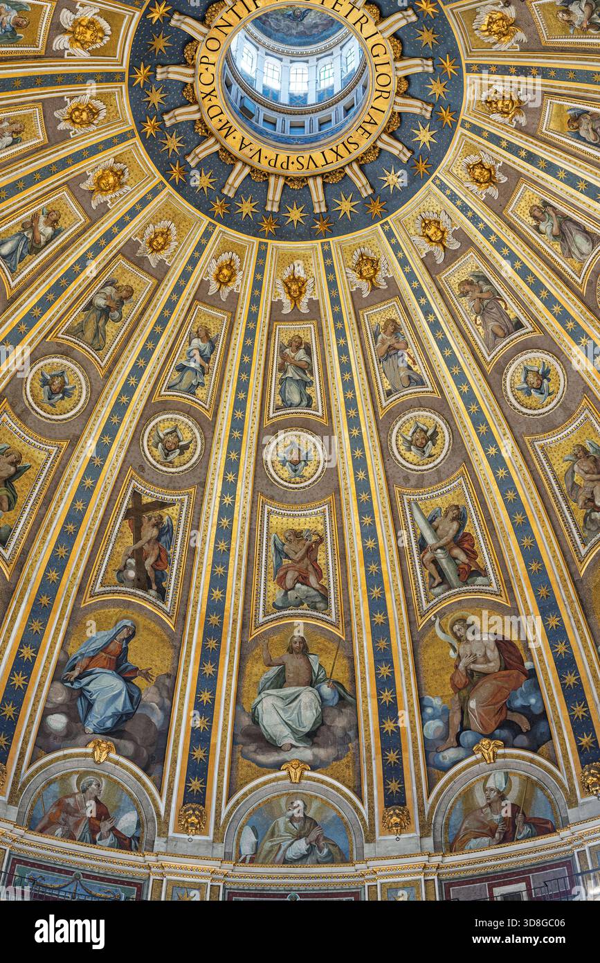 Vatican - Vatican City - St Peters Basilica - Vertical view of ribbed ...