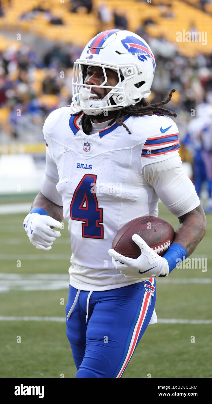 Nov 30, 2025: James Cook III #4 during the Pittsburgh Steelers vs ...