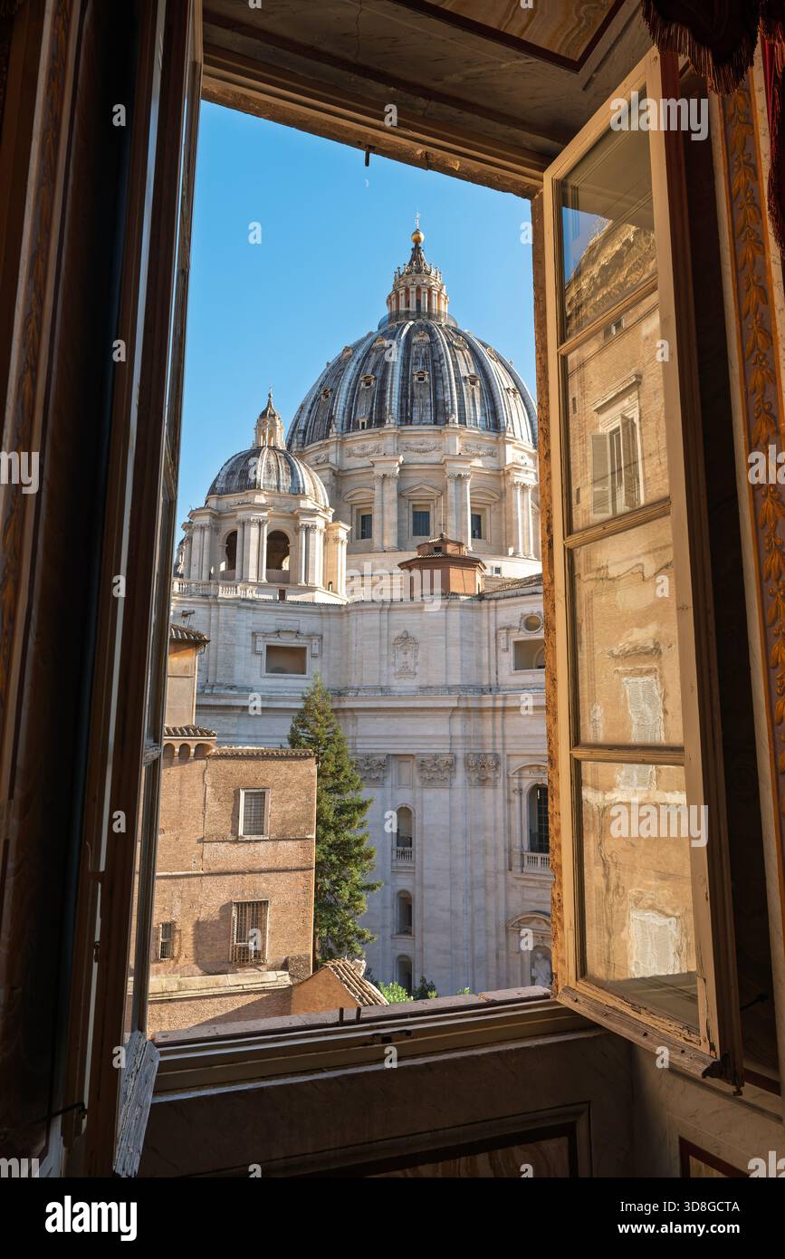 Vatican - Vatican City - Vatican Museums - View of St Peters Basilica ...