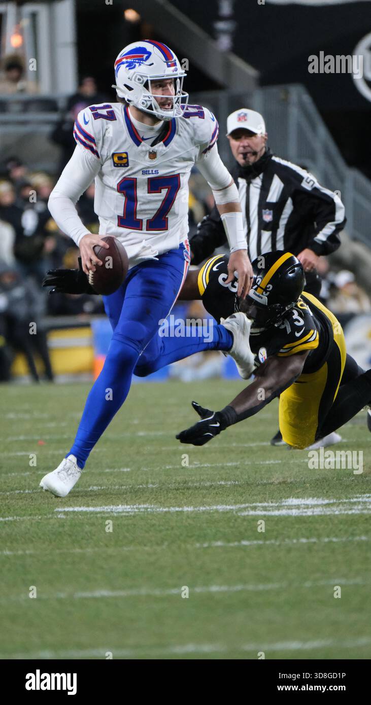 Nov 30, 2025: Josh Allen #17 during the Pittsburgh Steelers vs Buffalo ...