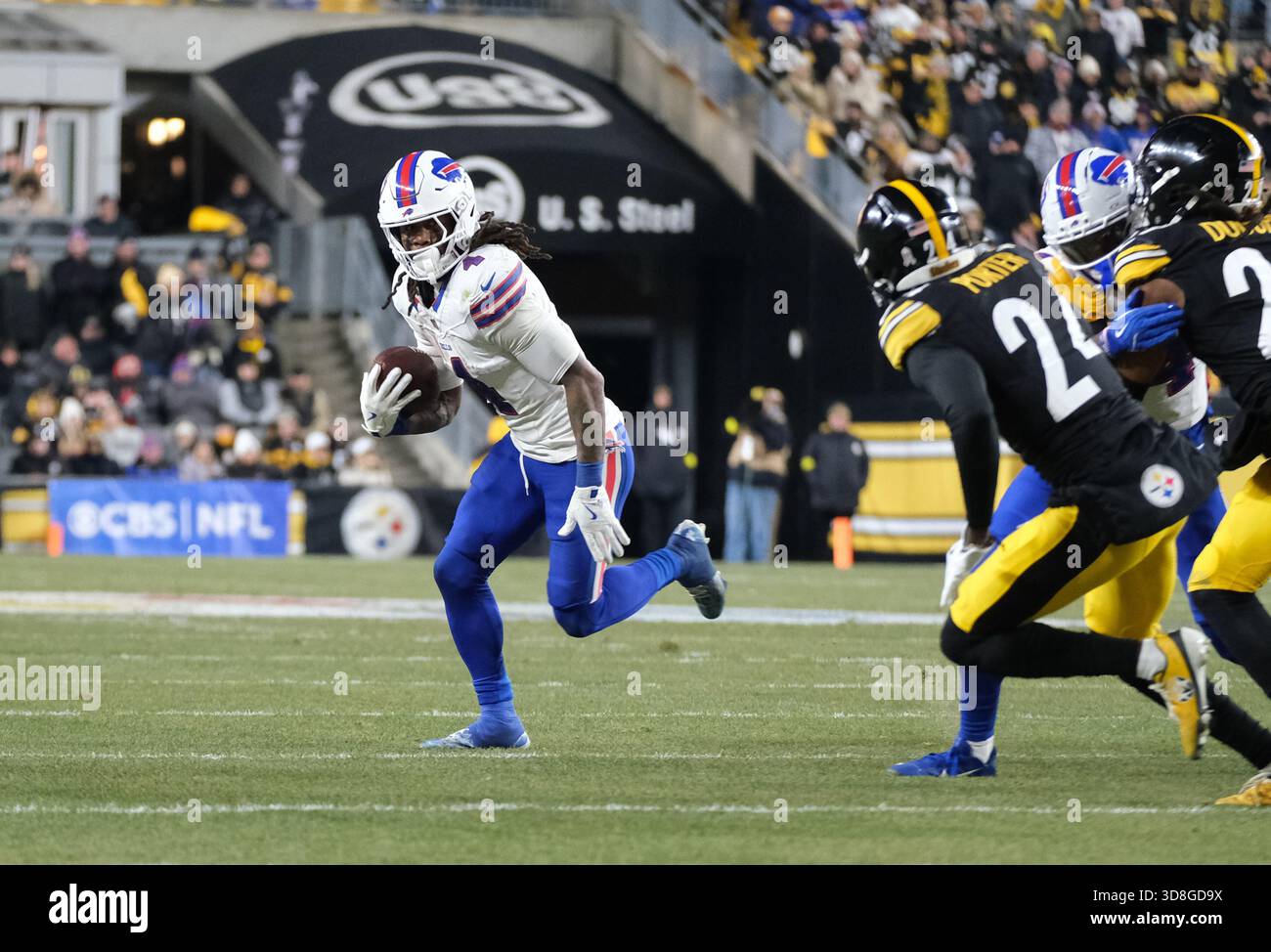 Nov 30, 2025: James Cook III #4 during the Pittsburgh Steelers vs ...