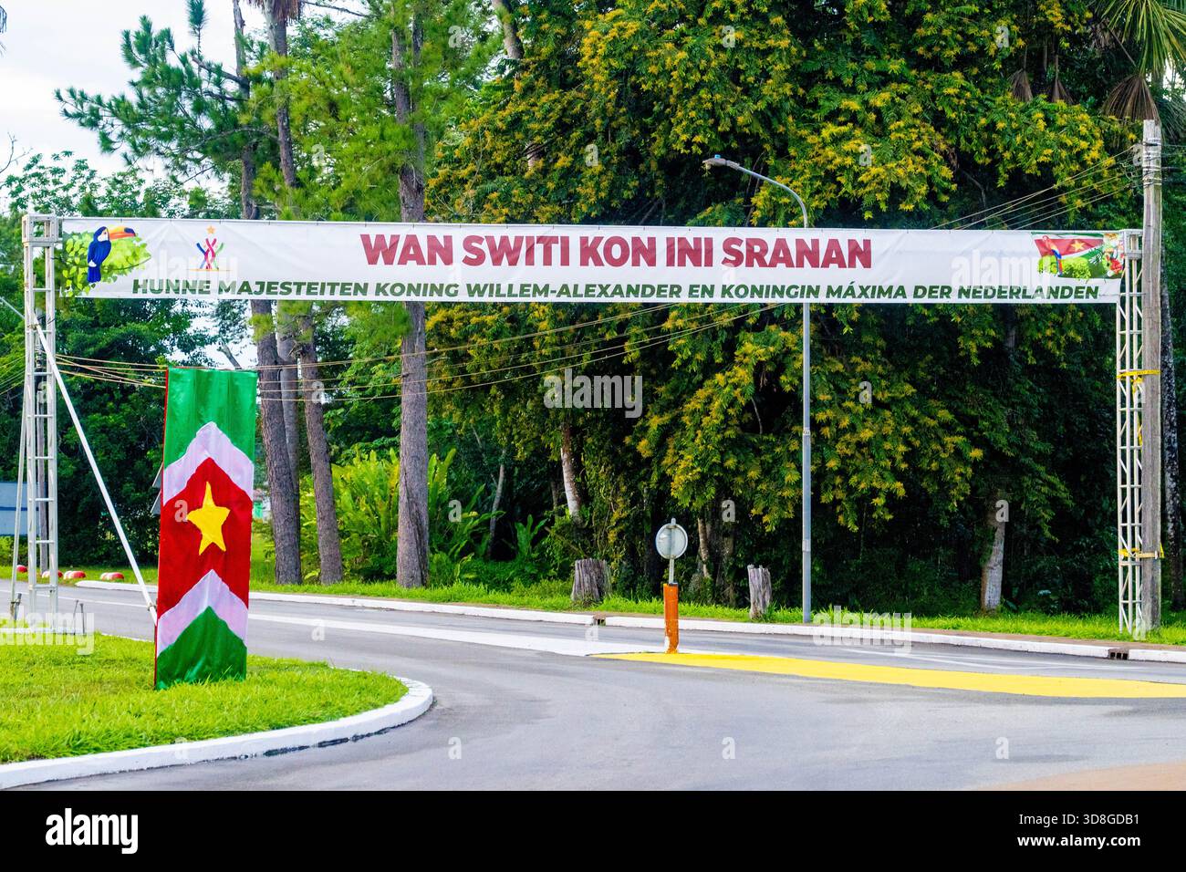 Welcom sign for King Willem-Alexander, Queen Maxima upon arrival at ...