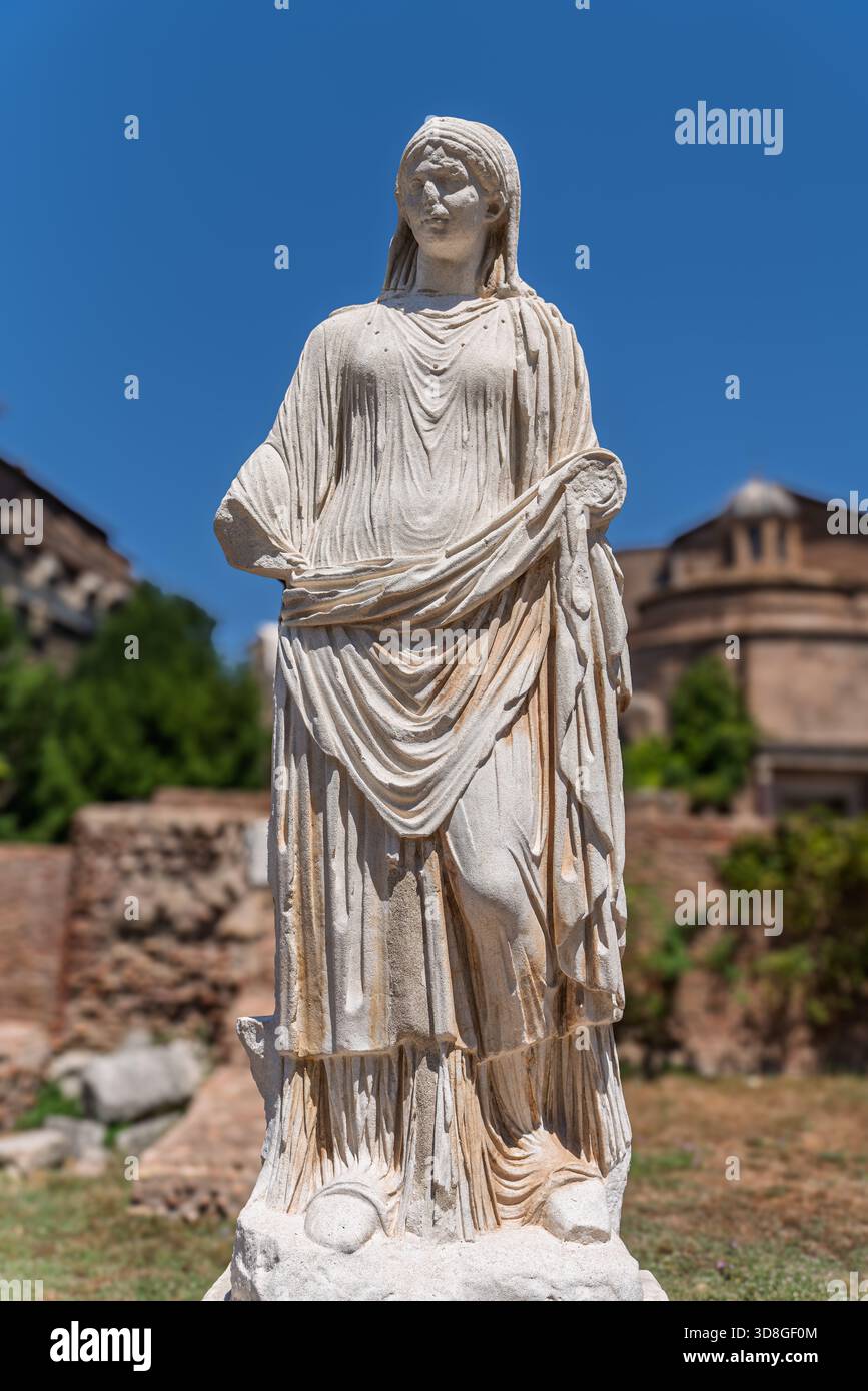 Italy - Rome - House of Vestal Virgins - Ancient marble statue of ...