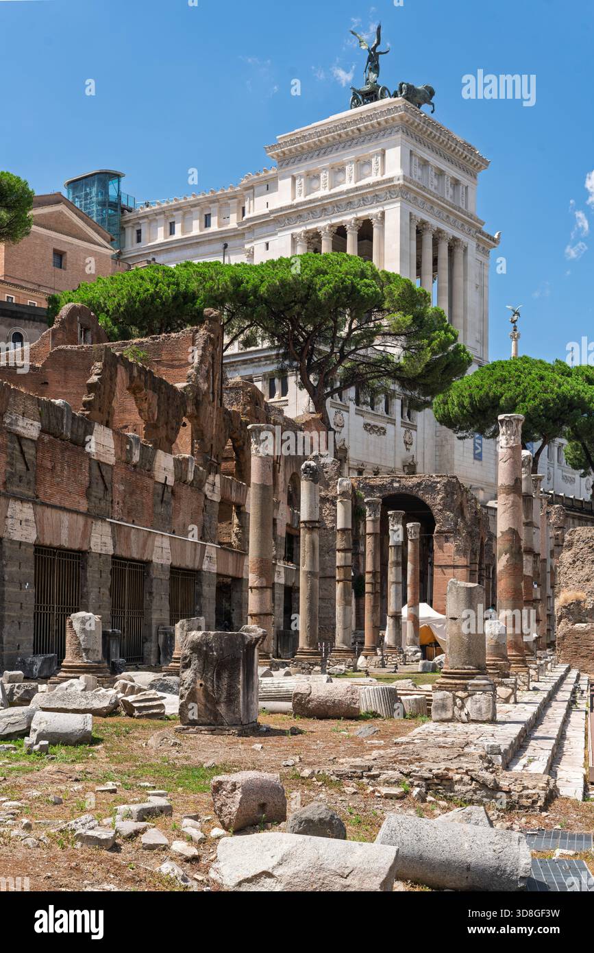 Italy - Rome - Forum of Caesar - Ancient columns and ruins with ...