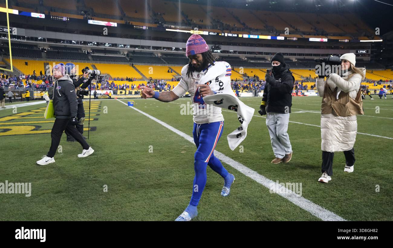 Nov 30, 2025: James Cook III #4 during the Pittsburgh Steelers vs ...