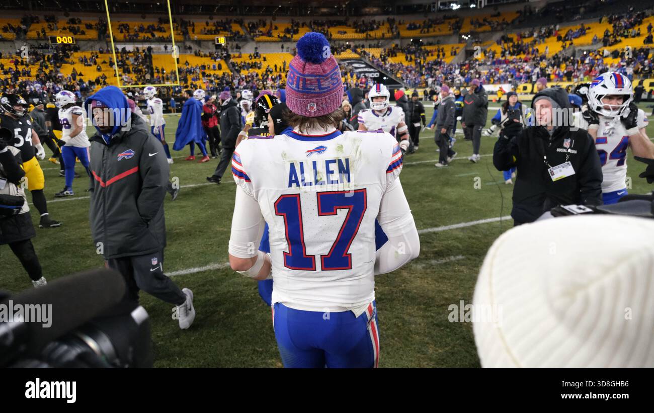 Nov 30, 2025: Josh Allen #17 during the Pittsburgh Steelers vs Buffalo ...