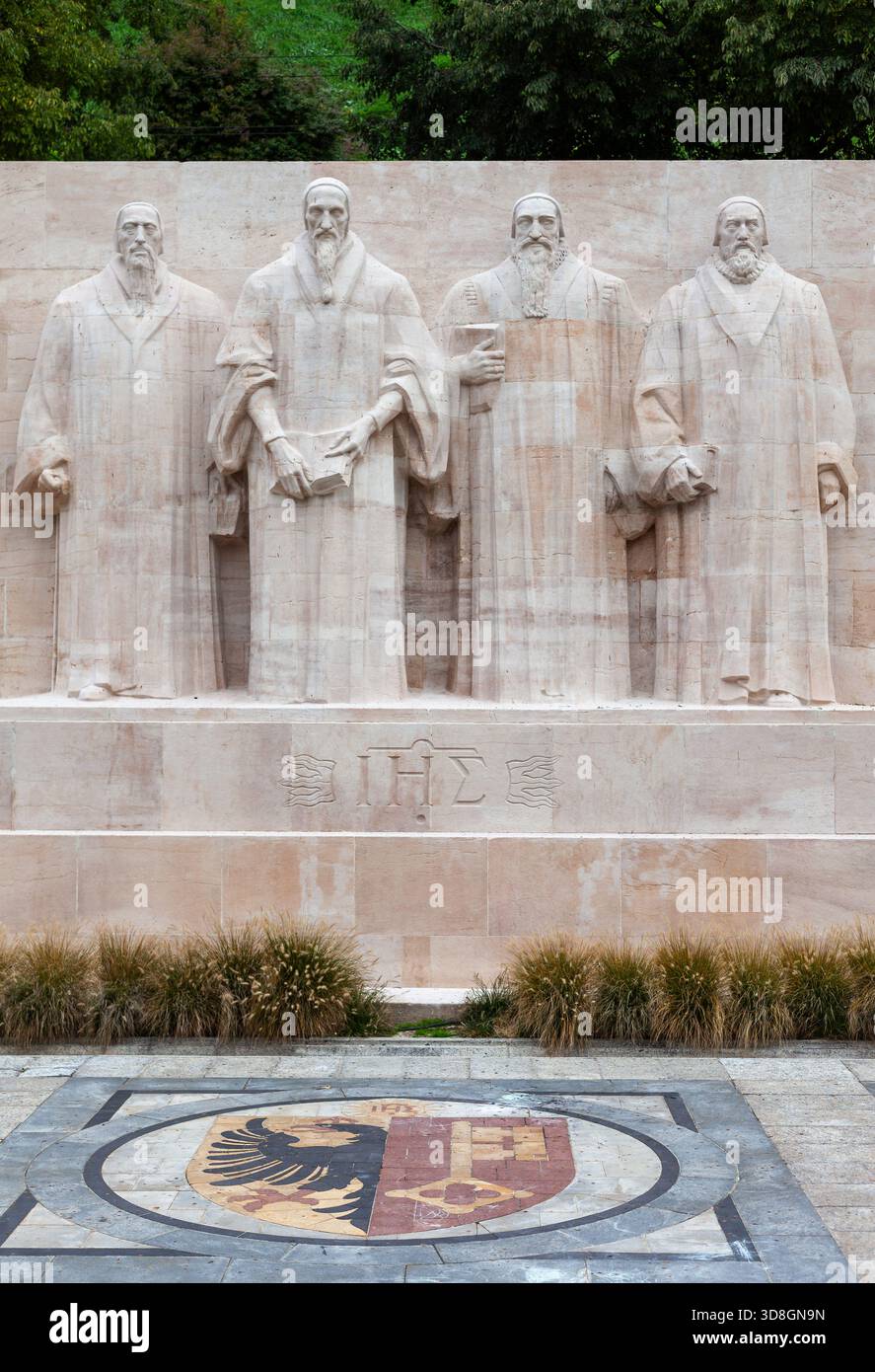 Statues of William Farel, John Calvin, Theodore Beza, and John Knox at ...