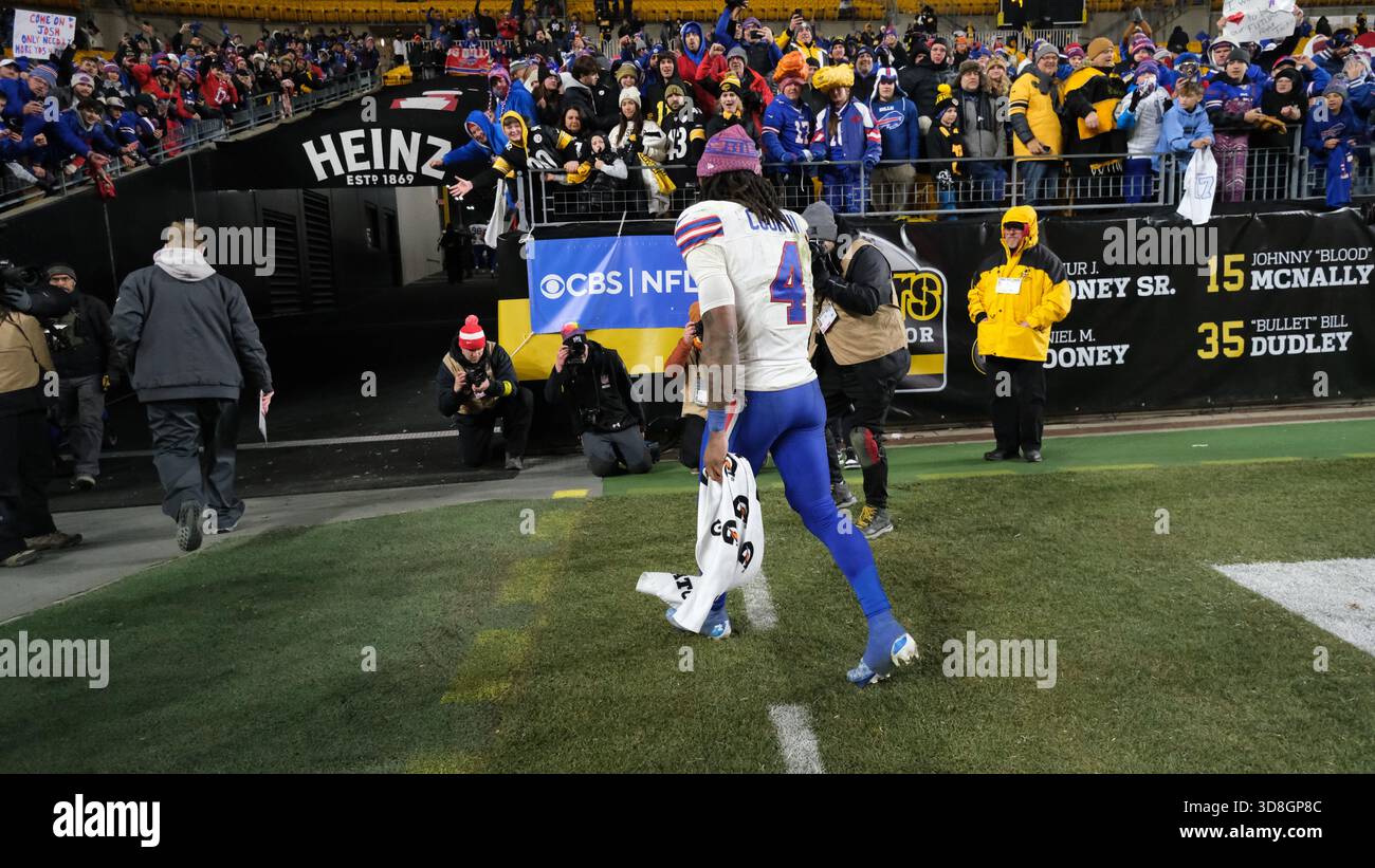 Nov 30, 2025: James Cook III #4 during the Pittsburgh Steelers vs ...