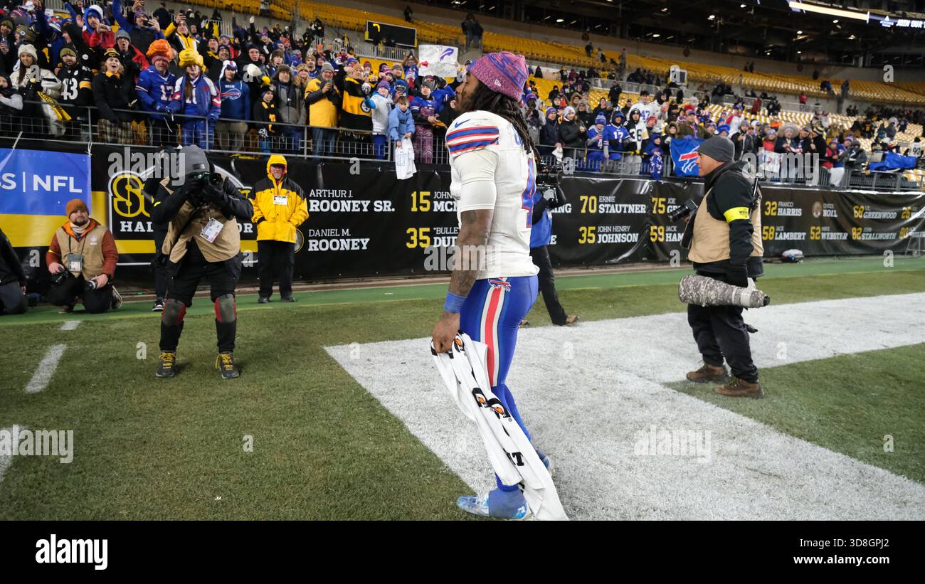 Nov 30, 2025: James Cook III #4 during the Pittsburgh Steelers vs ...