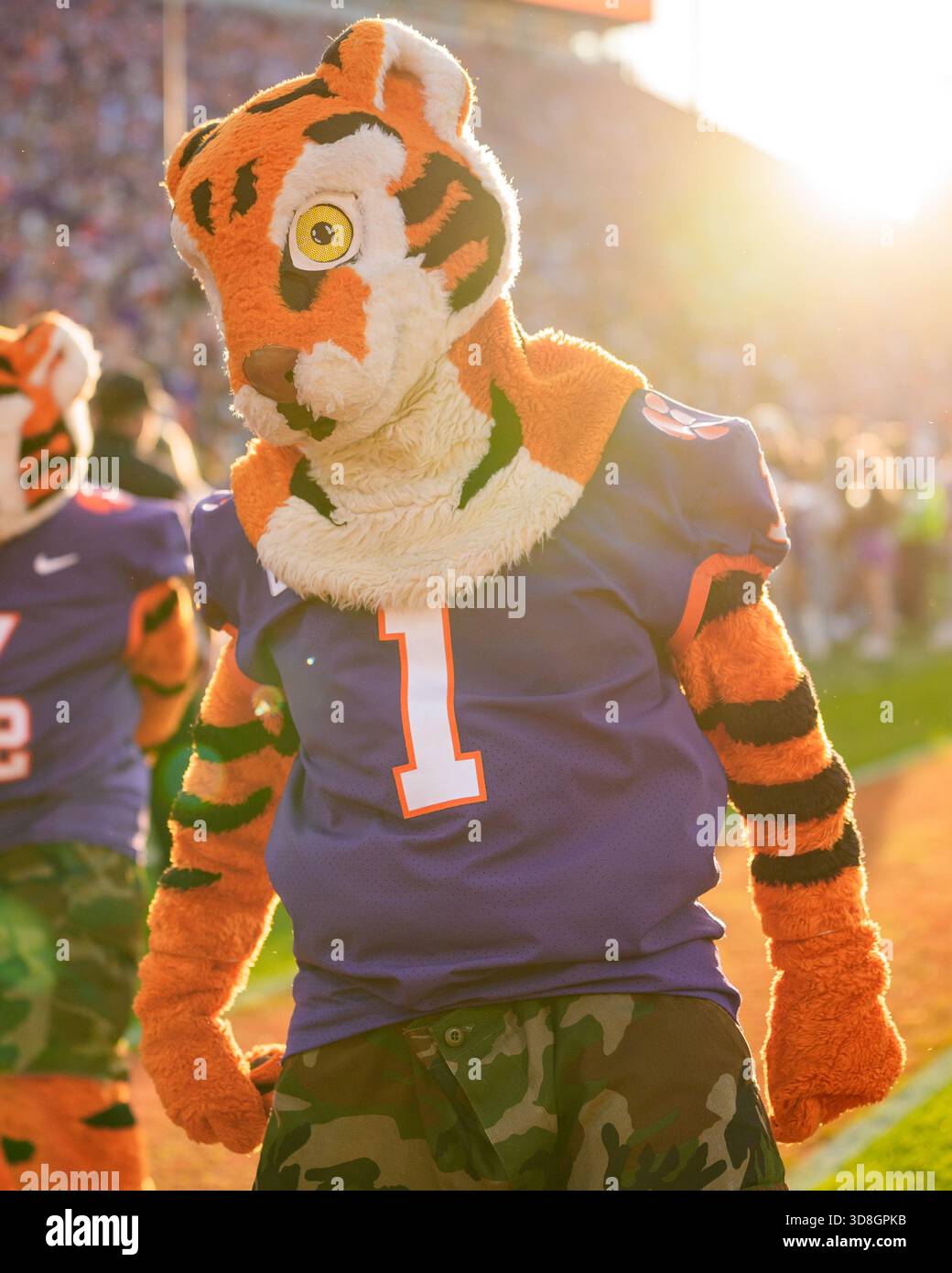 The Clemson mascot performs during an NCAA college football game ...