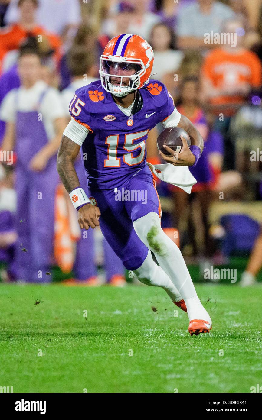 Clemson quarterback Chris Denson (15) runs with the ball during an NCAA ...