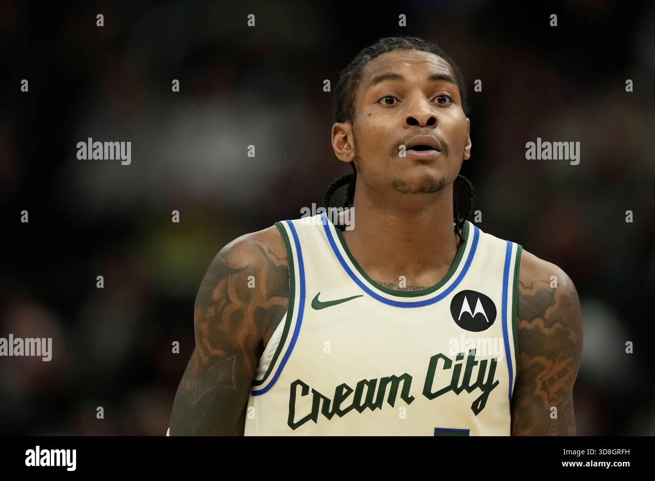 Milwaukee Bucks' Kevin Porter Jr. looks on during an NBA basketball ...
