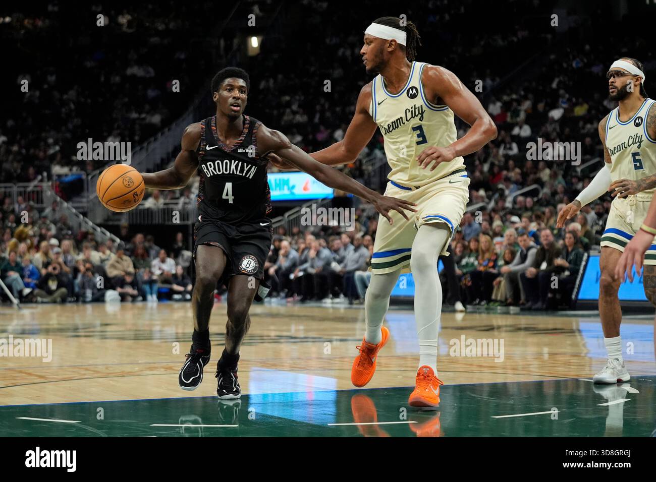 Brooklyn Nets' Drake Powell drives to the basket against Milwaukee ...