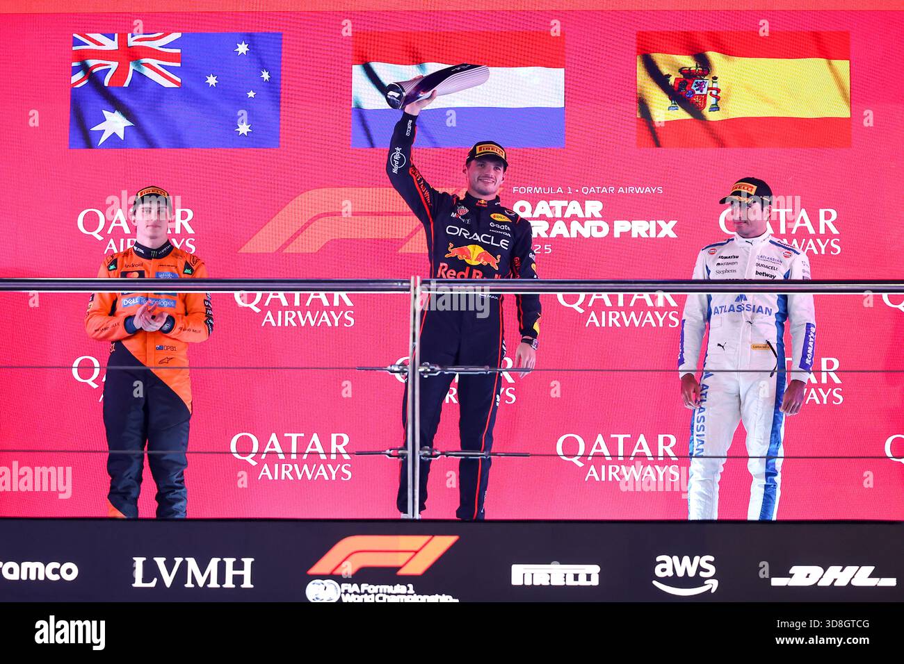 Carlos sainz 2025 podium qatar hi-res stock photography and images - Alamy