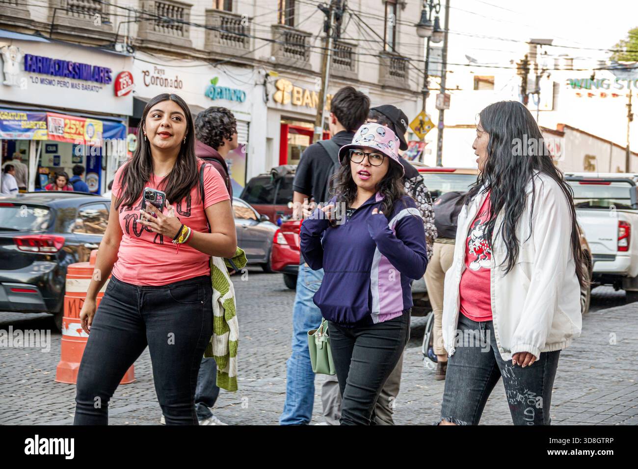 Mexico City Mexico,Coyoacan,Hispanic young adult women pedestrians ...