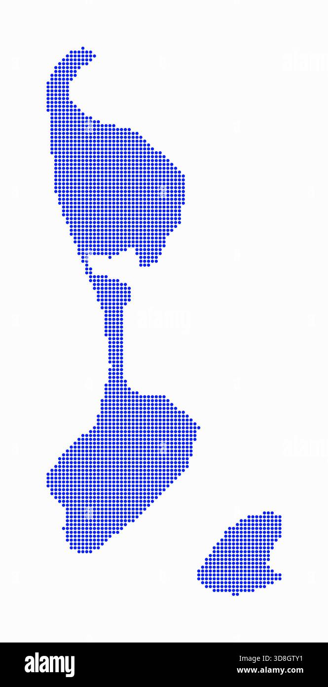 Saint Pierre and Miquelon dotted map. Digital style map of the country ...