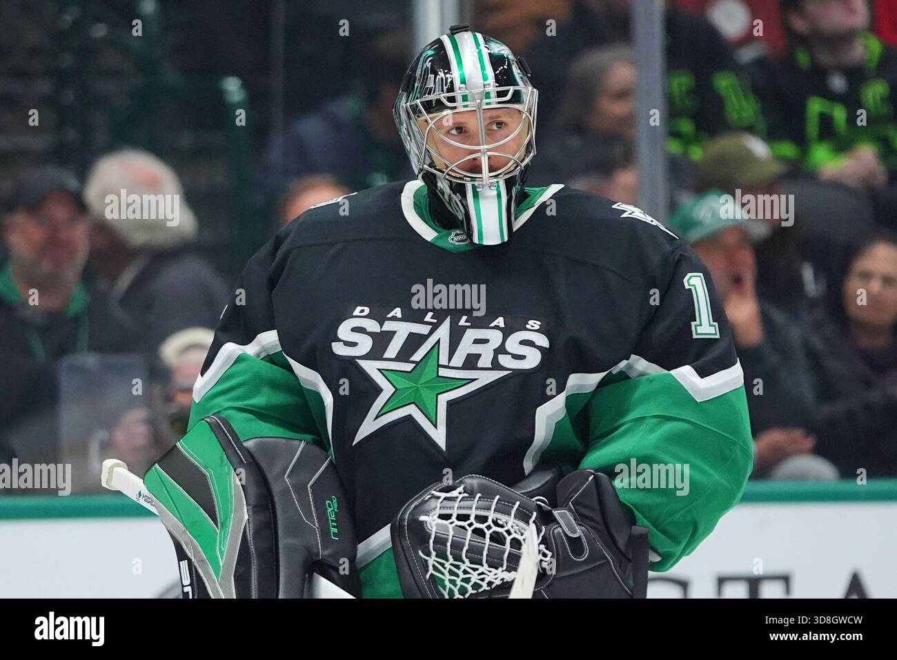 Dallas Stars goaltender Casey Desmith (1) during the second period of ...