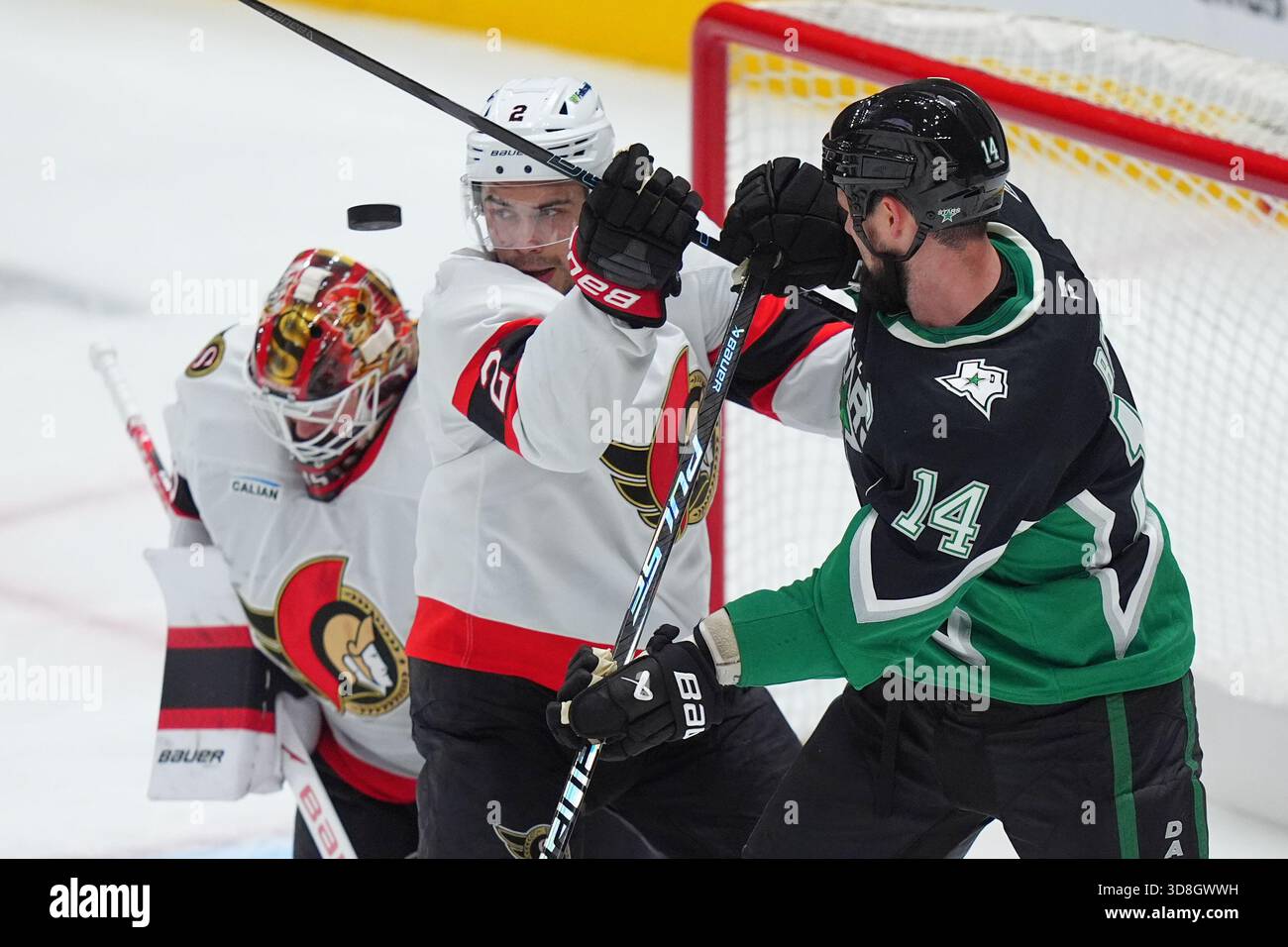 Ottawa Senators defenseman Artem Zub (2) defends the goal with ...