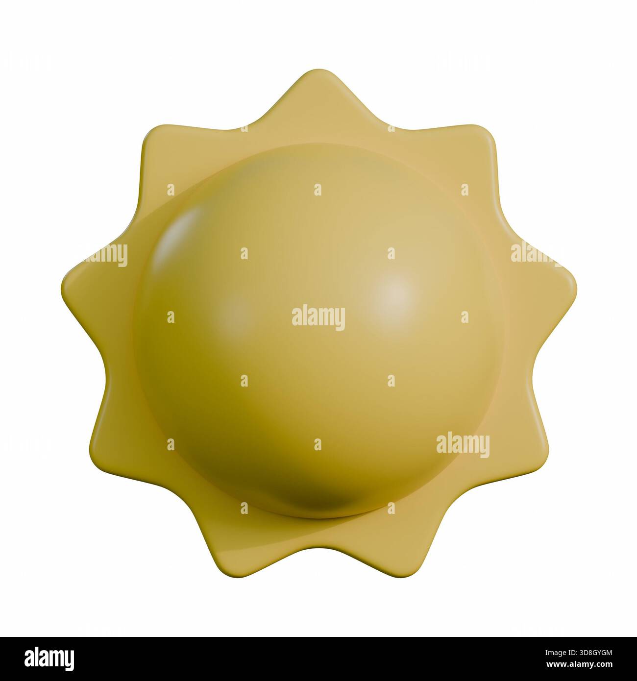 3d of a bright yellow sun with light around the sun. Best for forecast ...