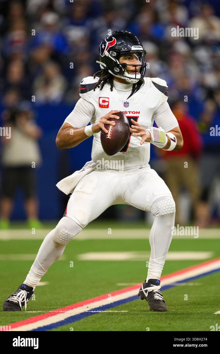 Houston Texans quarterback C.J. Stroud (7) throws the ball during an ...