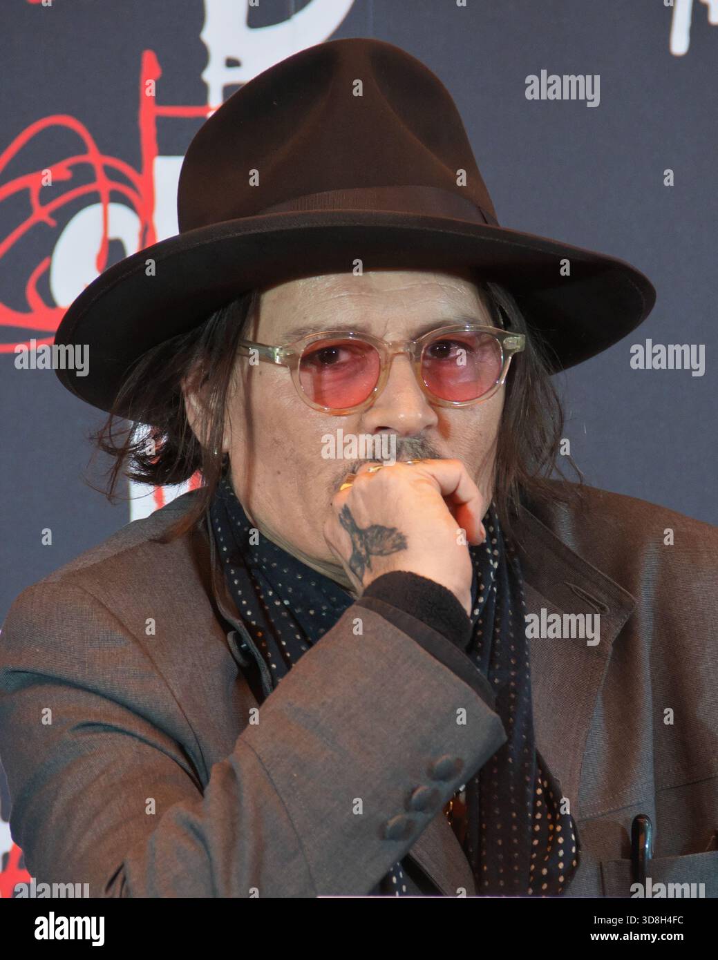 Actor Johnny Depp attends a press conference for his art exhibition "A Bunch of Stuff -Tokyo" at ...