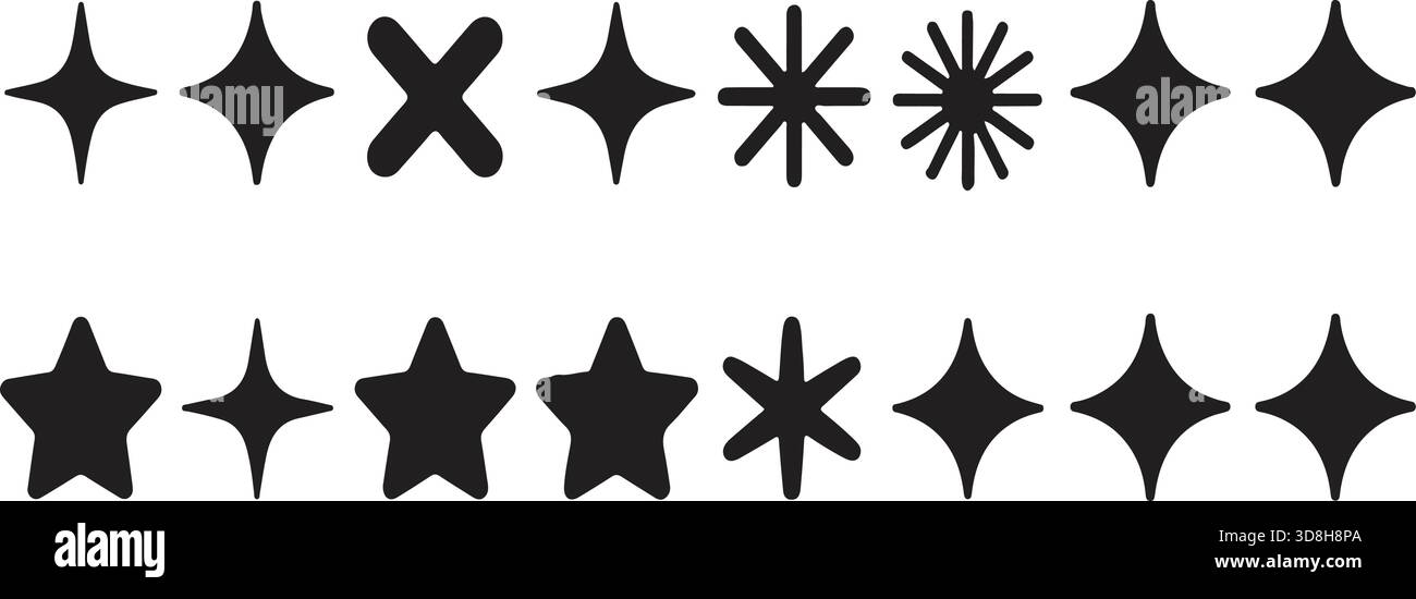 Collection eight black white Stock Vector Images - Alamy