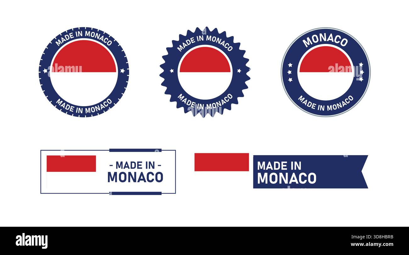 Monaco flag, Made in Monaco. Tag, Seal, Stamp, Flag, Icon vector Stock ...