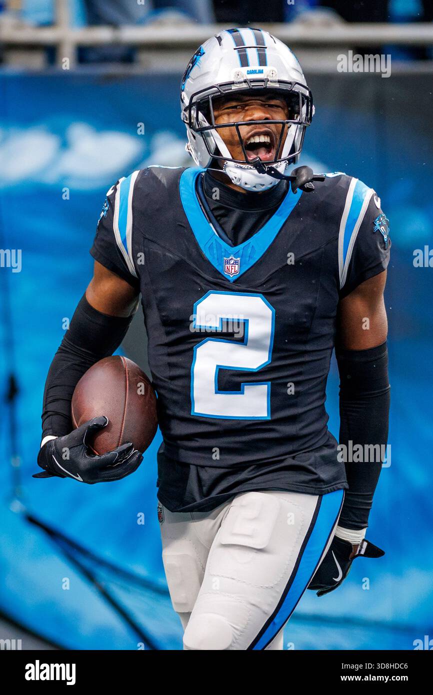 Carolina Panthers cornerback Mike Jackson (2) celebrates an ...