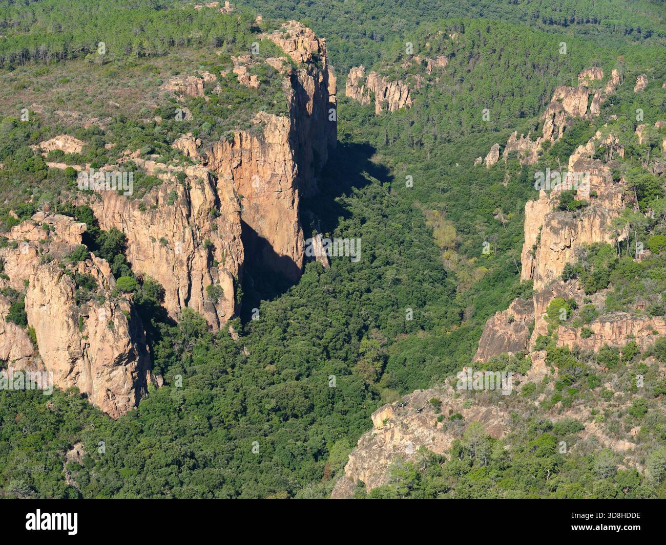 AERIAL VIEW. Le Blavet Gorge is a stunning rock formation (a rhyolite ...