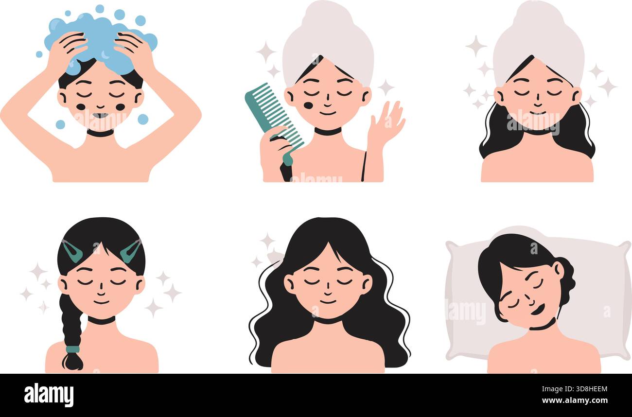 Haircare guide Stock Vector Images - Alamy