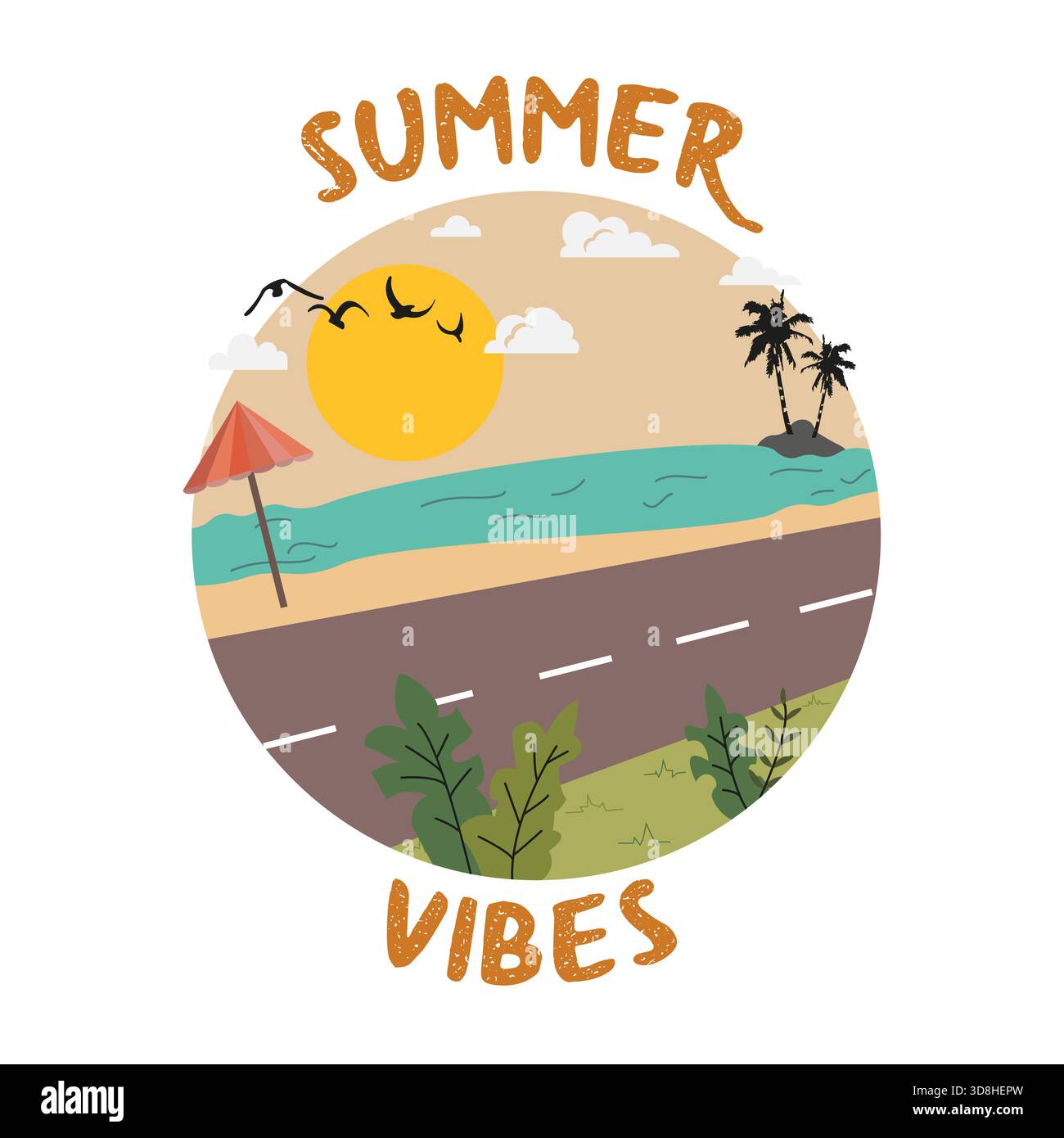 Playful beach vibes Stock Vector Images - Alamy