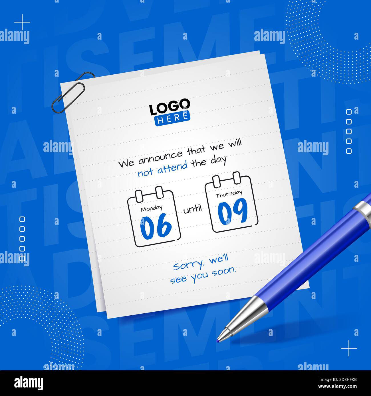 post design for an important announcement for social media, note, post ...