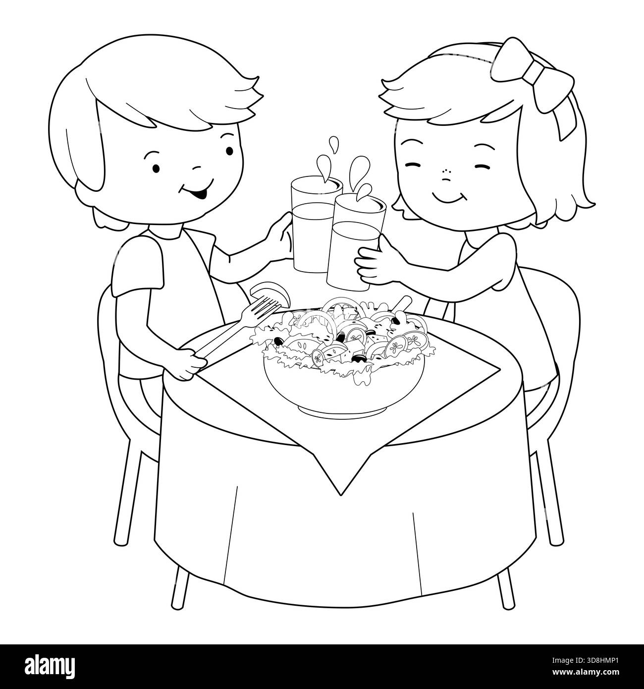 Children table eating Cut Out Stock Images & Pictures - Alamy