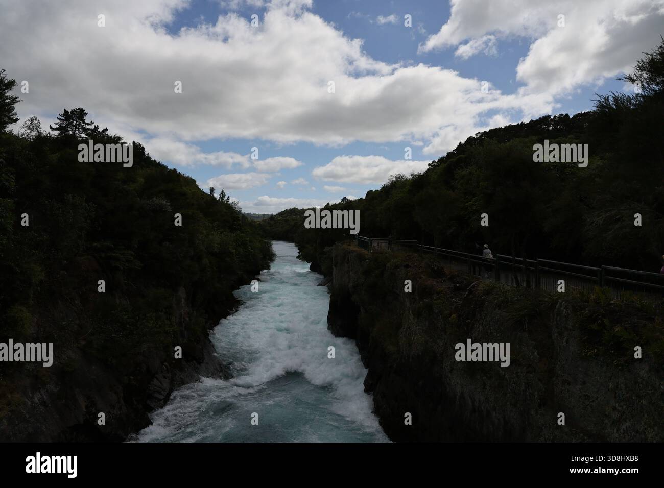 New Zealand Taupo River Gorge Rapids Under Cloudy Blue Sky 01.12.2025 ...