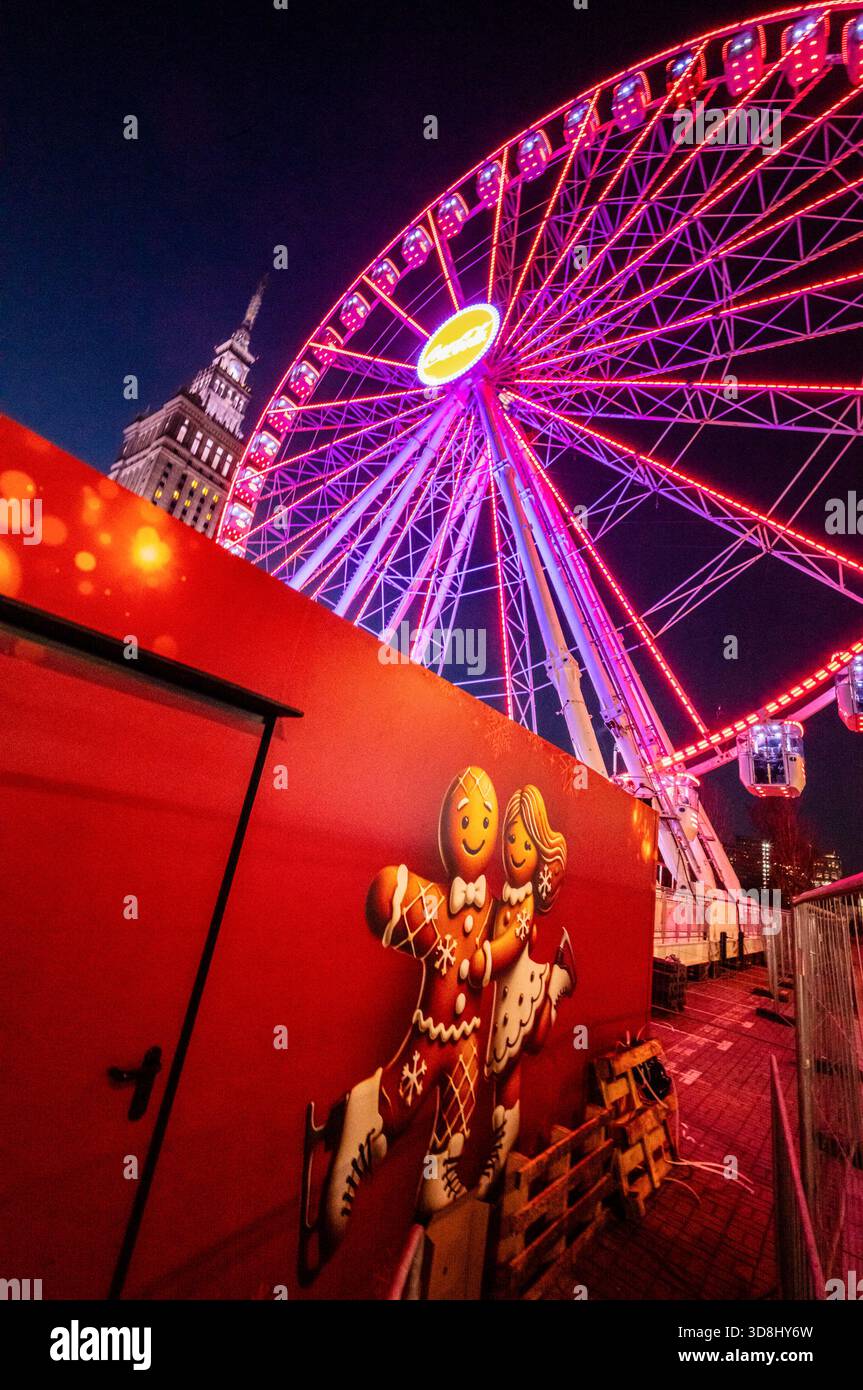 The Palace of Culture and Science and the Big Wheel are seen behind one ...